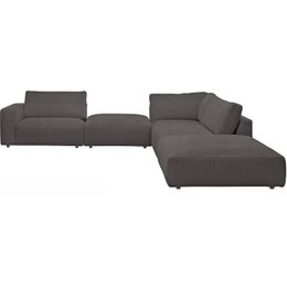 Ecksofa Musterring "LUCIA L-Form", grau (fango bax), B:340cm H:81cm T:346cm, Flachgewebe FLORIS (100% Polyester);Flachgewebe VALMONT (60% Baumwolle/ 40% Leinen);Microfaser CRONA (100% Polyester), Sofas, Ecksofa, in vielen Qualit&auml;ten und 4 verschieden N&auml;hten