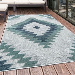 Teppich Ayyildiz Teppiche "BAHAMA 5154", blau, B:140cm H:8mm L:200cm, Polypropylen, Teppiche, Teppich, L&auml;ufer, Flachflor mit Hoch-Tief-Struktur, In-und Outdoor geeignet