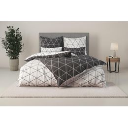 Bettw&auml;sche OTTO HOME "Balsby", grau (anthrazit, grau), B/L: 155cm x 220cm, 1 Stk., 1 Stk., Renforc&eacute;, B/L: 80cm x 80cm, 2 Stk., Renforc&eacute;, Obermaterial: 100% Baumwolle, Bettw&auml;sche, Bettw&auml;sche, in Gr. 135x200 oder 155x220 cm, 100% Baumwolle