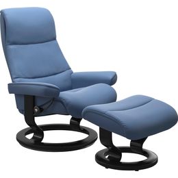 Relaxsessel stressless "View", blau (lazuli blau), B:82cm H:108cm T:81cm, Sessel, Relaxsessel, mit Classic Base, Gr&ouml;&szlig;e M,Gestell Schwarz