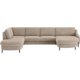 Sit & More Wohnlandschaft SIT & MORE "Soul U-Form", beige, B:372cm H:90cm T:239cm, 100% Polyester, Sofas, Wohnlandschaft, wahlweise mit Bett und Bettkasten