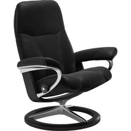 Relaxsessel stressless "Consul", schwarz (schwarz batick), B:78cm H:97cm T:70cm, Leder BATICK: BATICK ist ein leicht korrigiertes, durchgef&auml;rbtes und genarbtes M&ouml;belleder, bei dem die meisten Unebenheiten und Spuren in der Regel entfernt wurden.;Leder PALOMA: PALOMA ist ein durchgef&auml;rbtes Semianilin-M&ouml;belleder mit nat&uuml;rlicher Narbung.;ROHLEDER Stoff Q2 FARON: Ein fester zuverl&auml;ssiger Boucl&eacute; mit ei