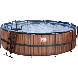 Framepool EXIT "inkl. Sicherheitsleiter", braun, H:122cm &Oslash;:488cm, Schwimmbecken, &Oslash;xH: 488x122 cm, mit Kartuschenfilteranlage und Filterkartusche