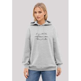 Kapuzenpullover F4NT4STIC "Captain Mom Mama Muttertag Bestickt", Damen, Gr. XS, grau (grau melange), Obermaterial: 80% Baumwolle, 20% Polyester, oversize, Pullover Kapuzenpullover, Premium Qualit&auml;t, Stickerei