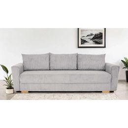 3-Sitzer Home Affaire "MAGHERA 230 cm - OTTO. Verl&auml;ssliche Qualit&auml;t.", grau (hellgrau), B:230cm H:79cm T:92,5cm, 100% Polyester, Sofas, Schlafsofa, Bettkasten, pflegeleicht
