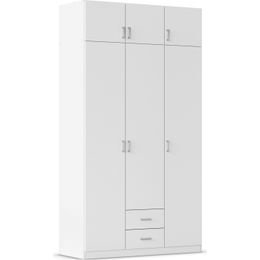 Kleiderschrank Rauch, B:136cm H:248cm T:54cmalpinwei&szlig;, griffe alu, Holzwerkstoff, Kinderzimmer, Schr&auml;nke, "Schrank Garderobe W&auml;scheschrank GAMMA in 4