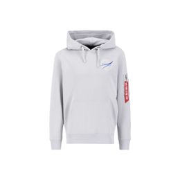Hoodie Alpha Industries "Dark Side Hoodie", Herren, Gr. S, grau (pastel grau), Obermaterial: 80% Baumwolle, 20% Polyester, regular fit, Sweatshirts Hoodie