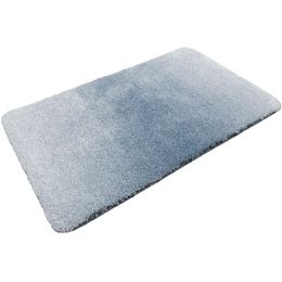 Badematte WECON HOME BASICS "Luuk WB-2705", blau (blau,grau), H:25mm, Polyester, Badematten, Badematte, trendiger Farbverlauf, waschbar, weicher Badezimmerteppich