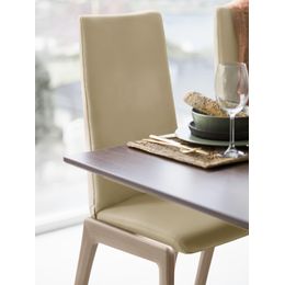 Polsterstuhl stressless "Laurel", beige (sand paloma, walnuss), B:57cm H:105cm T:60cm, Leder PALOMA: PALOMA ist ein durchgef&auml;rbtes Semianilin-M&ouml;belleder mit nat&uuml;rlicher Narbung., St&uuml;hle, Polsterstuhl, High Back, Gr&ouml;&szlig;e M, mit abgerundeten Beinen in Walnuss