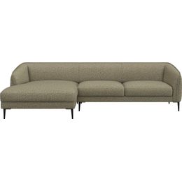 Ecksofa FLEXLUX "Belle Designsofa, L-Form, B/T 288/149 cm", gr&uuml;n (fall gr&uuml;n), B:288cm H:74cm T:149cm, 62% Polyester/17%Cotton/14%Viscose/7%linen, Sofas, Ecksofa, Skandinavisches Design, In hochwertiger Verarbeitung