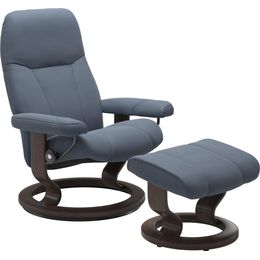 Relaxsessel stressless "Consul", blau (sparrow blau paloma), B:76cm H:100cm T:71cm, Leder BATICK: BATICK ist ein leicht korrigiertes, durchgef&auml;rbtes und genarbtes M&ouml;belleder, bei dem die meisten Unebenheiten und Spuren in der Regel entfernt wurden.;Leder PALOMA: PALOMA ist ein durchgef&auml;rbtes Semianilin-M&ouml;belleder mit nat&uuml;rlicher Narbung.;ROHLEDER Stoff Q2 FARON: Ein fester zuverl&auml;ssiger Boucl&eacute; mit