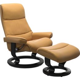 Relaxsessel stressless "View", gelb (honey paloma), B:82cm H:108cm T:81cm, Sessel, Relaxsessel, mit Classic Base, Gr&ouml;&szlig;e M,Gestell Schwarz