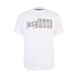 Just Cavalli T-Shirt Herren Gr&ouml;&szlig;e XXL gr&uuml;n / lila / koralle / wei&szlig;