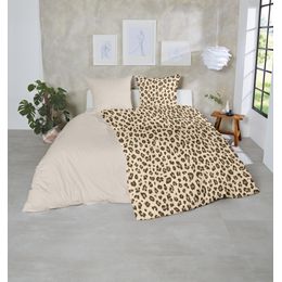 Bettw&auml;sche Primera "Soft-Seersucker-Bettw&auml;sche Serval", braun, B/L: 135cm x 200cm, 1 Stk., 1 Stk., Soft-Seersucker, B/L: 80cm x 80cm, 2, Soft-Seersucker, Obermaterial: 100% Baumwolle, Bettw&auml;sche, Bettw&auml;sche