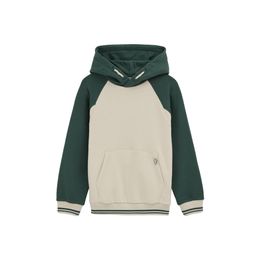 WE Fashion Sweatshirt Jungen Gr&ouml;&szlig;e 122/128 hellbeige / dunkelgr&uuml;n