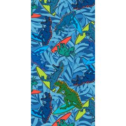 Strandtuch Egeria "T-Rex", blau, B:75cm L:150cm, Samt, Baumwolle, Handt&uuml;cher, 75x150 cm, Velours