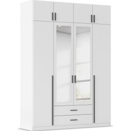 Kleiderschrank Rauch "Schrank Garderobe W&auml;scheschrank GAMMA in 4 Breiten 91-226 cm", alpinwei&szlig;, griffstangen graumetallic, B:181cm H:248cm T:54cm, Holzwerkstoff, Schr&auml;nke, Kleiderschrank, mit Schubladen und Schrankaufsatz sowie Spiegel MADE IN GERMANY