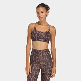Damen Sport-BH "OPTIME ESSENTIALS WORKOUT LEOPARD LIGHT SUPPORT BH", adidas Performance, Gr. Learth strata, schwarz, Obermaterial: 85% Polyester, 15%