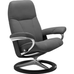 Relaxsessel stressless "Consul", grau (grau batick), B:91cm H:102cm T:79cm, Leder BATICK: BATICK ist ein leicht korrigiertes, durchgef&auml;rbtes und genarbtes M&ouml;belleder, bei dem die meisten Unebenheiten und Spuren in der Regel entfernt wurden.;Leder PALOMA: PALOMA ist ein durchgef&auml;rbtes Semianilin-M&ouml;belleder mit nat&uuml;rlicher Narbung.;ROHLEDER Stoff Q2 FARON: Ein fester zuverl&auml;ssiger Boucl&eacute; mit einem s