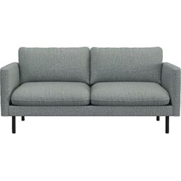 3-Sitzer FLEXLUX "Bolzano", blau (sky blau), B:174cm H:61cm T:90cm, 62% Polyester, 17% Cotton, 14% Viscose, 7% Linen, Sofas, Sitzaufbau mit Kaltschaum & Stahl-Wellen, loose Sitz -& R&uuml;ckenkissen