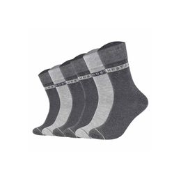 Kurzsocken Mustang "Socken Casual Organic Cotton Socks 6-Pack 6er Pack", Herren, Gr. 39-42, grau (dunkelgrau mix), Obermaterial: 55% Baumwolle CO. 41% Polyester PES. 2% Polyamid PA. 2% Elasthan EL., Socken