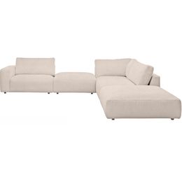Ecksofa Musterring "LUCIA L-Form", beige (beige bax), B:340cm H:81cm T:346cm, Flachgewebe FLORIS (100% Polyester);Flachgewebe VALMONT (60% Baumwolle/ 40% Leinen);Microfaser CRONA (100% Polyester), Sofas, Ecksofa, in vielen Qualit&auml;ten und 4 verschieden N&auml;hten