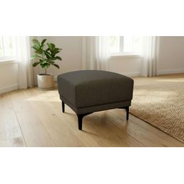 Polsterhocker OTTO HOME "Xander", onyx, B:58cm H:45cm T:58cm, 90% PES, 10% NY, Hocker, Polsterhocker, Breite 58 cm, Soft-Touch Chenille, schwarze Metallf&uuml;&szlig;e
