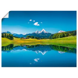 Wandbild Artland "Landschaft in den Alpen", blau (farbe bild(er): blau), B:60cm H:45cm, Bilder, als Leinwandbild, Poster in verschied. Gr&ouml;&szlig;en