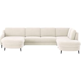 Sit & More Wohnlandschaft SIT & MORE "Soul U-Form", beige (elfenbein), B:372cm H:90cm T:239cm, 100% Polyester, Sofas, Wohnlandschaft, wahlweise mit Bett und Bettkasten
