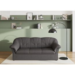 3-Sitzer DOMO collection "Pegnitz f&uuml;r kleine R&auml;ume, Breite 185cm", braun (schlamm), B:185cm H:82cm T:82cm, 100% Polyester, Sofas, zeitlos, elegante Armlehnen, komfortabel