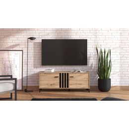 Lowboard Home Affaire, B:131,5cm H:52cm T:40cmartisan eiche, Holzwerkstoff, MDF, Metall, Wohnzimmer, Sideboards, "LAVAL, TV-Board, TV-Kommode,