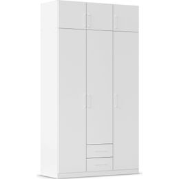 Kleiderschrank Rauch "Schrank Garderobe W&auml;scheschrank GAMMA in 4 Breiten 91-226 cm", alpinwei&szlig;, griffe wei&szlig;, B:136cm H:248cm T:54cm, Holzwerkstoff, Schr&auml;nke, Kleiderschrank, mit Schubladen und Schrankaufsatz, schlichtes Design MADE IN GERMANY