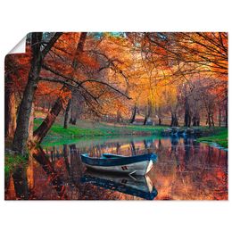 Poster Artland "Bunte Herbstlandschaft", orange (farbe bild(er): orange), B:60cm H:45cm, Bilder, Poster, ohne Rahmen