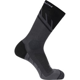 Sportsocken Salomon "SPEEDCROSS CREW", Herren, Gr. S (36/38), schwarz (schwarz, magnet, quarry), Obermaterial: 47% Wolle, 41% Polyamid, 9% Polypropylen, 3% Elasthan, Socken Sportsocken, f&uuml;r sportive Aktivit&auml;ten, sportlicher Look, f&uuml;r den aktiven Alltag