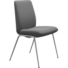 Polsterstuhl stressless "Laurel", grau (dunkelgrau dinamica, chrom gl&auml;nzend), B:57cm H:92cm T:59cm, Microfaser DINAMICA (88% Polyester, 12% Polyurethan), St&uuml;hle, Polsterstuhl, Low Back, Gr&ouml;&szlig;e L, mit Beinen aus Stahl in Chrom gl&auml;nzend