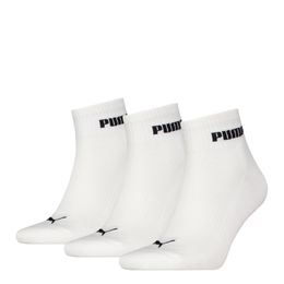 Kurzsocken Puma "Puma UNISEX CUSHIONED NEXT QUARTER 3P", Damen, Gr. 43-46, wei&szlig;, Baumwollmischung, normal, Socken, mit gepolsterter Sohle