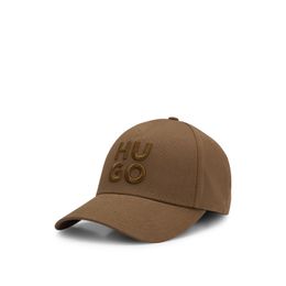 Fitted Cap Hugo "Jude-Stacked", 217 medium braun, Web, Baumwolle, unifarben, Caps, mit 3D Logostickerei, verstellbarer Verschluss, unisex