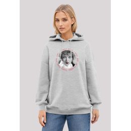 Kapuzenpullover F4NT4STIC "Clara Bow That Red Lip Classic Thing Circle", Damen, Gr. XS, grau melange, Obermaterial: 80% Baumwolle, 20% Polyester, oversize, Pullover Kapuzenpullover, Premium Qualit&auml;t