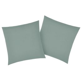 Kissenbez&uuml;ge OTTO HOME "Luisa", gr&uuml;n (jade), B:80cm L:80cm, Renforc&eacute;, Renforc&eacute;, Kissenbez&uuml;ge, aus 100% Baumwolle, mit Rei&szlig;verschluss, atmungsaktiv, uni