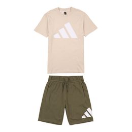 adidas Sportswear Trainingsanzug Jungen Gr&ouml;&szlig;e 140 beige / oliv / wei&szlig;