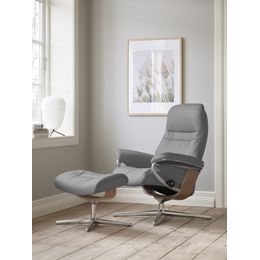 Fu&szlig;hocker stressless "Sunrise", rot (bordeaux batick), B:57cm H:42cm T:40cm, Leder BATICK: BATICK ist ein leicht korrigiertes, durchgef&auml;rbtes und genarbtes M&ouml;belleder, bei dem die meisten Unebenheiten und Spuren in der Regel entfernt wurden., Hocker, Fu&szlig;hocker, mit Cross Base, Gr&ouml;&szlig;e S, M & L, Holzakzent Eiche