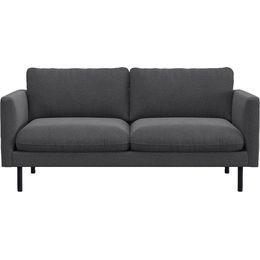 3-Sitzer FLEXLUX "Bolzano", grau (dervit grau), B:174cm H:61cm T:90cm, 100% Polyester, Sofas, Sitzaufbau mit Kaltschaum & Stahl-Wellen, loose Sitz -& R&uuml;ckenkissen