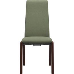 Polsterstuhl stressless "Laurel", gr&uuml;n (gr&uuml;n dinamica, walnuss), B:57cm H:105cm T:60cm, Microfaser DINAMICA (88% Polyester, 12% Polyurethan), St&uuml;hle, Polsterstuhl, High Back, Gr&ouml;&szlig;e M, mit abgerundeten Beinen in Walnuss