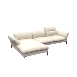 Ecksofa FLEXLUX "Salino, Funktionssofa mit Recamiere, Relaxsofa, Ecksofa", wei&szlig; (warm wei&szlig;), B:307cm H:88cm T:182cm, Sofas, Ecksofa, Sofa mit Arm- und Kopfteil-Verstellungen, Kaltschaum & Stahl-Wellen