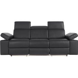 3-Sitzer Home Affaire "Kilado", schwarz, B:229cm H:98cm T:99cm, Sofas, mit 2x Relaxfunktion, verstellbarer Armlehne, Kopfteilverstellung