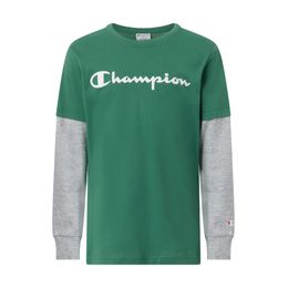 Champion Authentic Athletic Apparel Shirt Jungen Gr&ouml;&szlig;e 104 hellgrau / gr&uuml;n / wei&szlig;