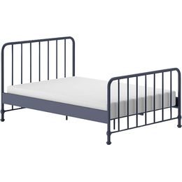 Metallbett Vipack "Bronxx, standfest gebaut, gradlinige Optik in zeitlosem Design", blau (blau matt, blau matt, blau matt), B:146,5cm H:110cm L:207cm, Betten, inkl. Lattenrost, Mittelsteg und Fu&szlig;st&uuml;tze unter der Liegefl&auml;che