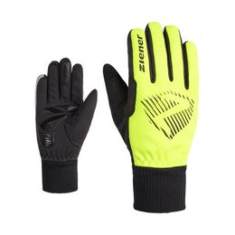 Fahrradhandschuhe Ziener "DOMMI-Z bike glove junior", Kinder, Gr. S, gelb (poison gelb), Materialmix, Handschuhe