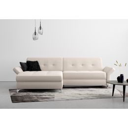 Ecksofa Home Affaire "Maredo L-Form", grau (elephant), B:284cm H:89cm T:179cm, 100% Polyester, Sofas, Ecksofa, Federkern, wahlweise auch mit Kopfteil- und Armlehnverstellung