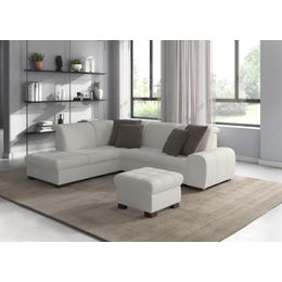 Sit & More Ecksofa SIT & MORE "Luxor L-Form", beige (linen), B:259cm H:82cm T:224cm, Luxus-Microfaser ALTARA NUBUCK (100% Polyester);Soft clean (98% Polyester, 2% Polyamid);Struktur fein (100% Polyester), Sofas, Ecksofa, wahlweise mit Bettfunktion, Stauraum und Kopfteilverstellung